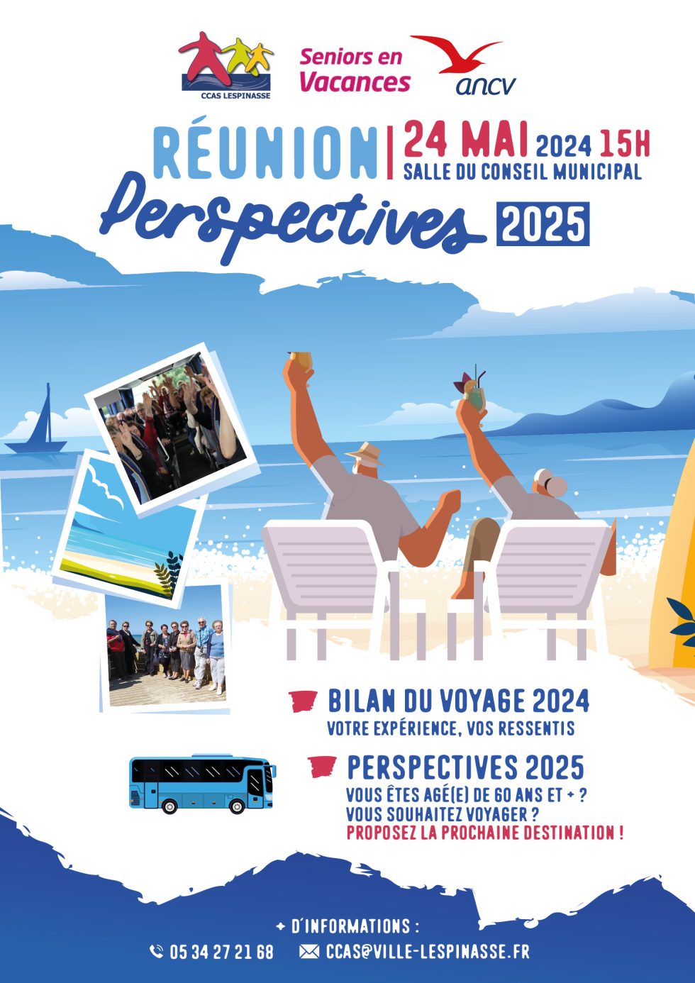 RÉUNION "SÉNIORS EN VACANCES" : Perspectives 2025 - Site officiel de la ville de Lespinasse